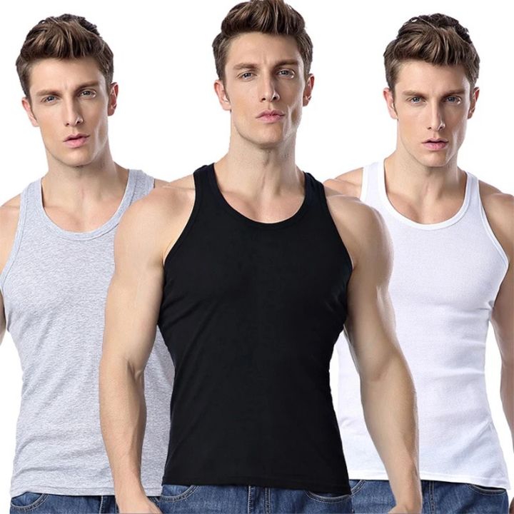 Pack of 1 and 3 Imported Cotton Vest for Men, Sleeveless Tank Top for ...