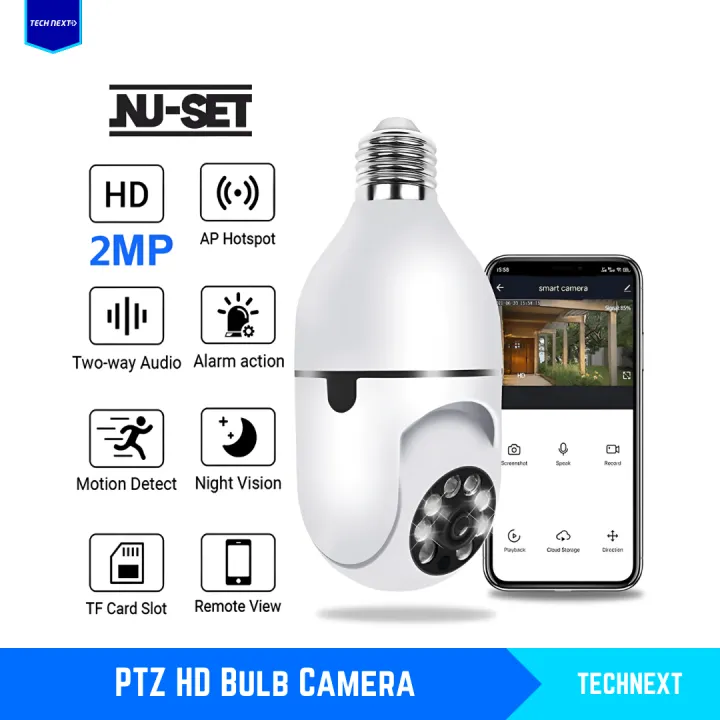 WiFi Bulb Camera 1080P HD | 360° PTZ Rotation | IP Camera | iOS and ...