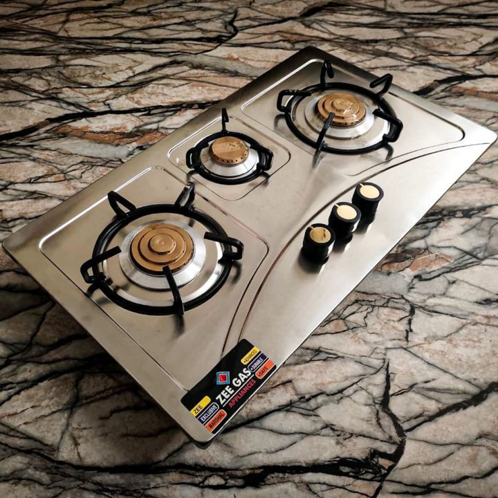 Zee 3 Burner Stainless Steel Hob STOVE | Daraz.pk
