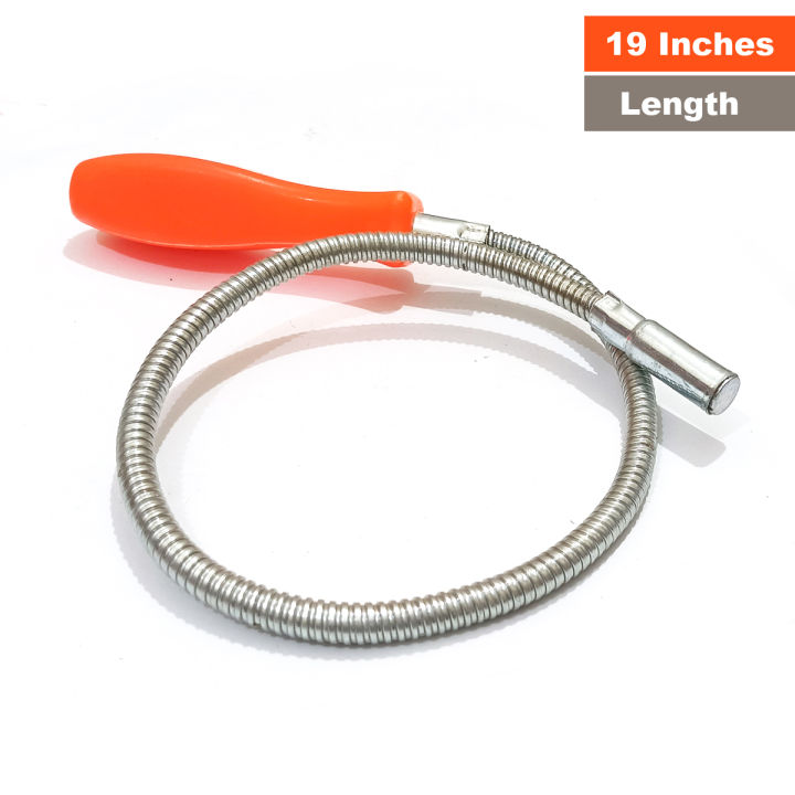 Flexible Magnetic Grabber Pickup Tool, (19 inches Long) Bendable Snake ...