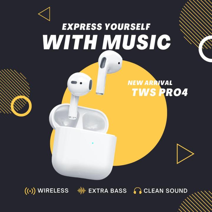 New _Airpods_Pro 4 Mini with Advance Touch Sensor Control Wireless ...