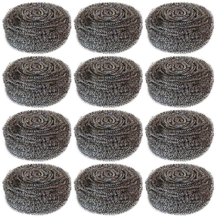 Stainless steel wire ball wash dishes Pack Of 12 Pcs | Daraz.pk