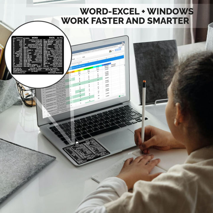 Word/Excel (for Window) Reference Guide Keyboard Shortcut Sticker ...