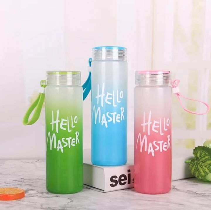 Hello Master Colorful Frosted Glass Drinking Water Bottle Heat ...