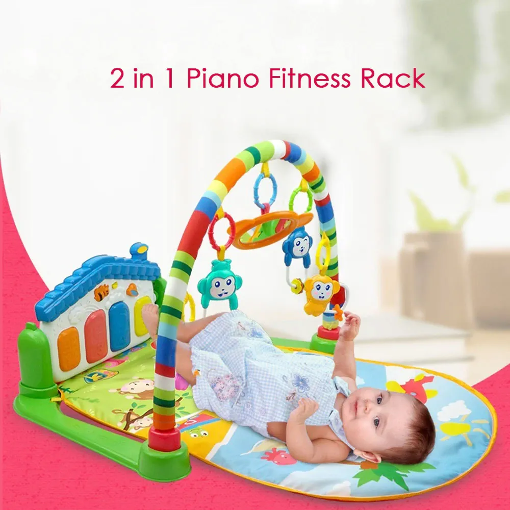 Huanger - 3 In 1 Newborn Baby Play Gym Piano Fitness Rack - Activity ...
