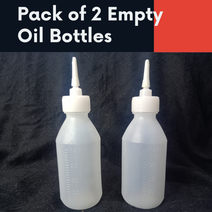 Machine Oil Bottles Empty with Measurement Scale [Pack of 2]-120 ML Each Bottle | Daraz.pk