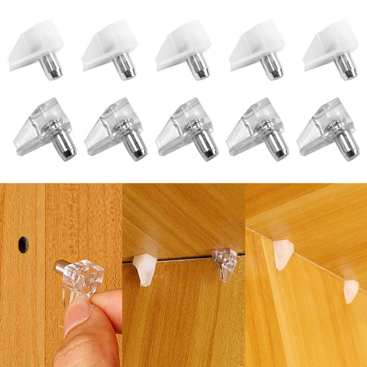 10pcs Transparent Plastic Kitchen Cabinet Shelf Pegs Furniture Glass ...