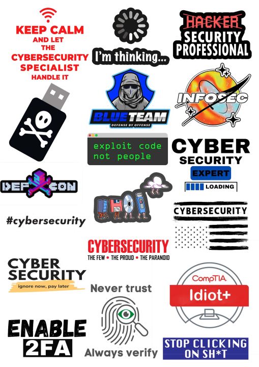 Pack of 18, Cyber security stickers, CyberShield Pro – Ultimate ...