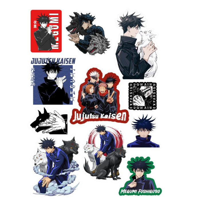Megumi fushiguro Stickers A5 Uncut | Anime Jujutsu Kaisen poster | jjk ...