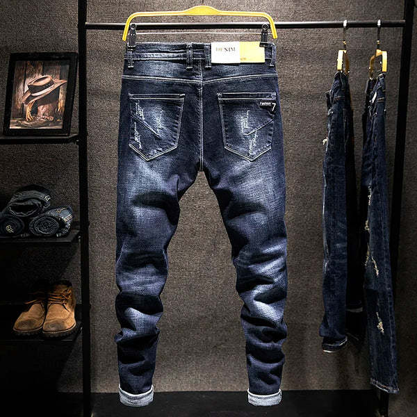 Blue damage Double Shade Denim jeans pant boys 26 to 38 waist | Daraz.pk
