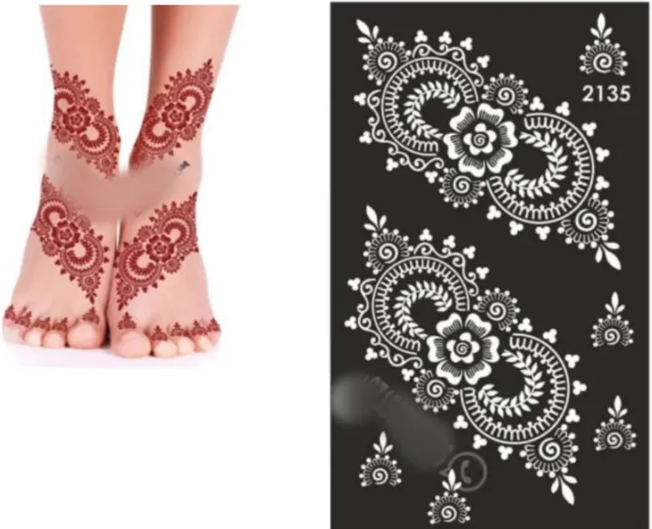mehndi stickers, Beautiful Mehndi Henna Design Stickers Stencils ...