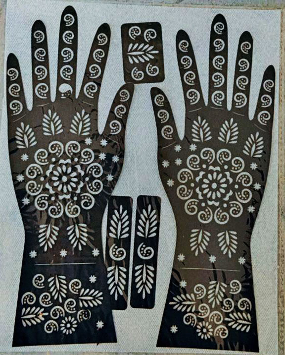 mehndi stickers, mehndi stickers for girls hand, mehndi stickers for ...