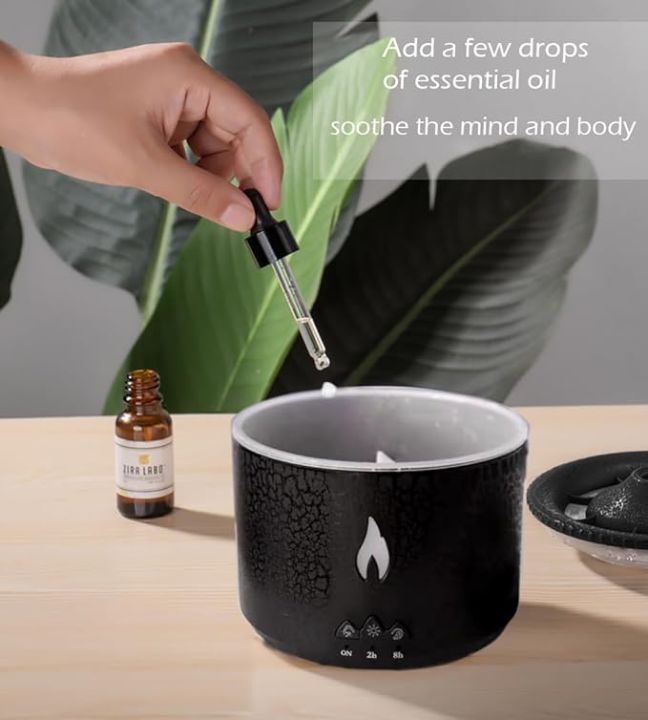 Volcanic Flame Effect Air Diffuser & Cool Mist Humidifier – LED Ambient ...