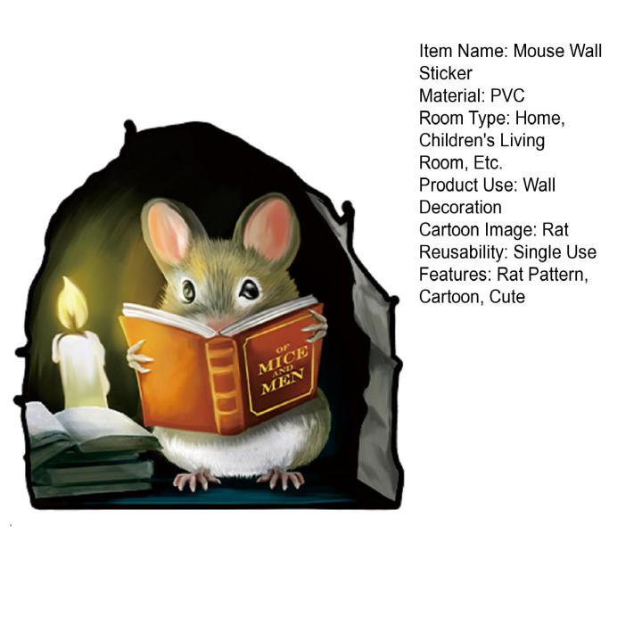 Delanme Mouse Wall Hole Sticker Adorable Christmas Mouse Wall Sticker ...