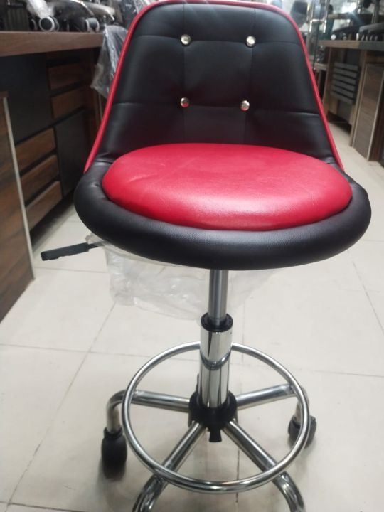 Revolving Stool with back/Kitchen Stool/Bar Stool 24" - Red | Daraz.pk