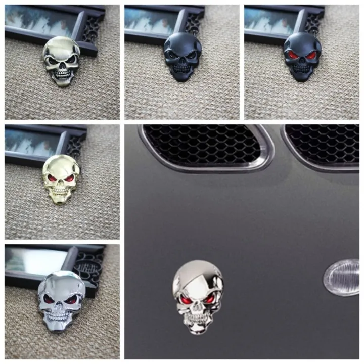 Motorcycle Decal Skeleton 3d Metal Car Sticker Zinc Alloy Easy Install ...