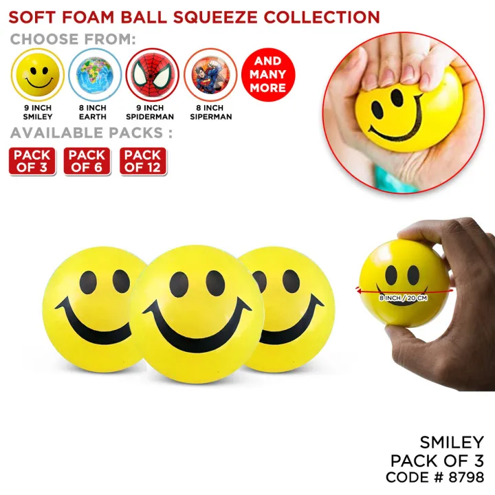 Squeez Ball Collection, Smart Care Smile Face Stress Reliever Smiley ...