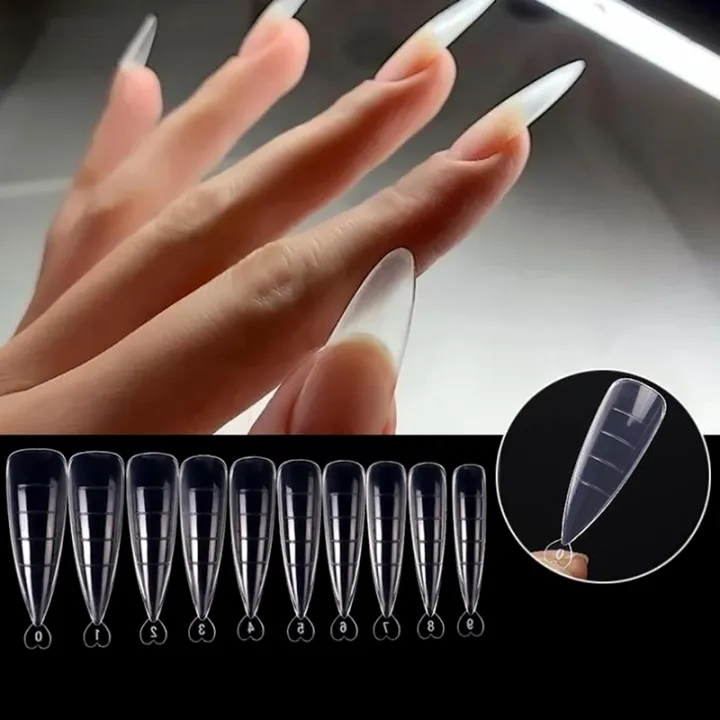 100Pcs Nail Forms Full Cover Gel Mold Tips Nail Extension Diy Nails ...