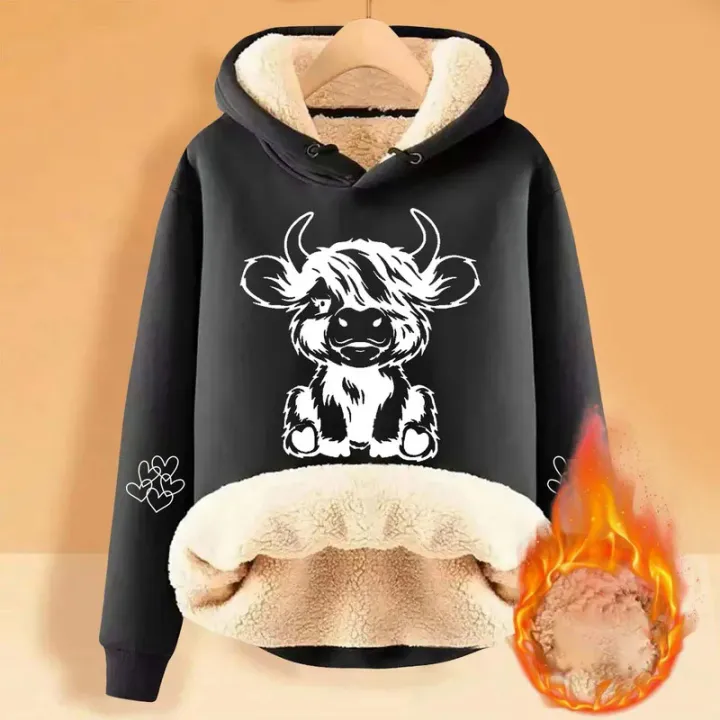 Christmas large size long sleeve hooded shirt casual anime graphic Y2K ...