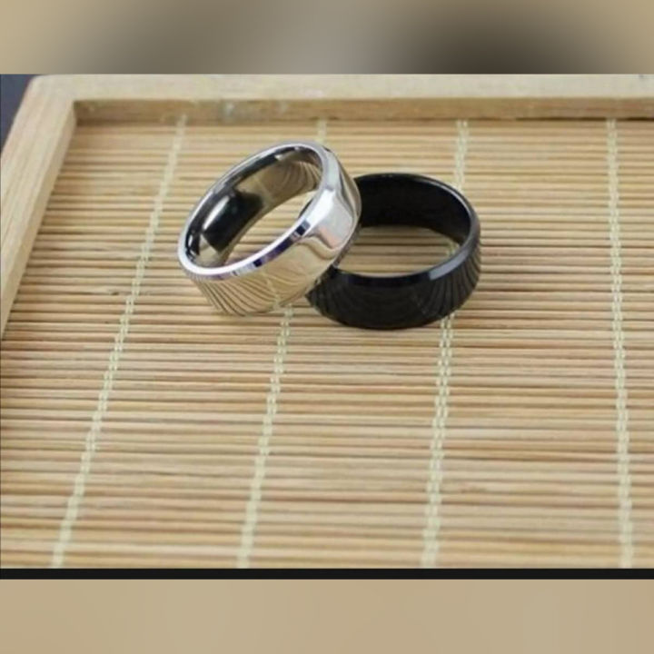 pack of 2 Silver & Black Titanium Band Ring For Men&Boys&woman new ...