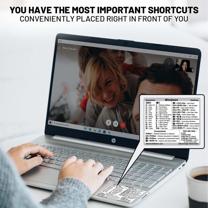 Computer Reference Keyboard Shortcut Sticker Adhesive For Windows PC ...