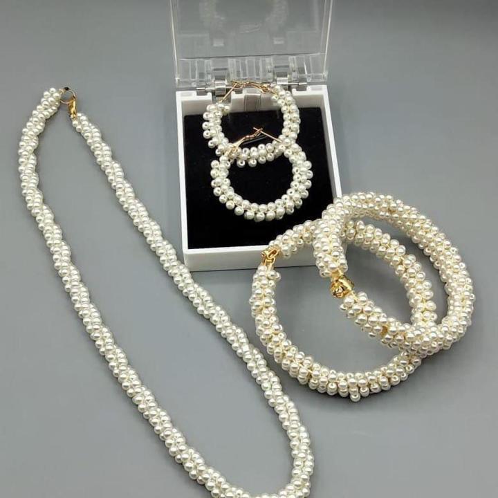 stylish gajra pearl bangle just mala with earring famouse design | Daraz.pk