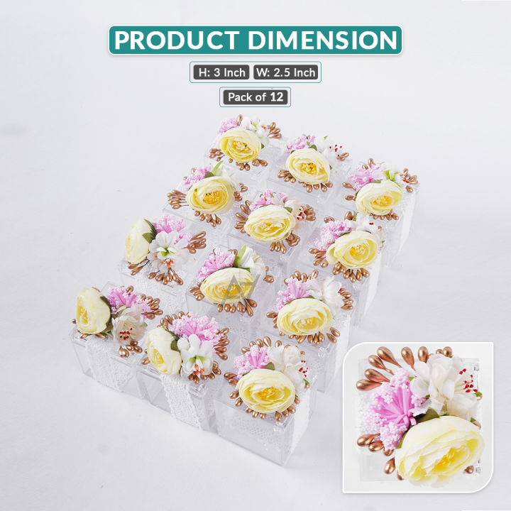 Mini Clear Acrylic Flower Box 3x3 – Elegant Decorative Display Case for ...
