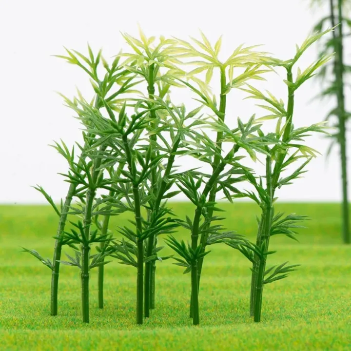 10pcs DIY Plastic Miniature Bamboo Tree Artificial Simulated Micro ...
