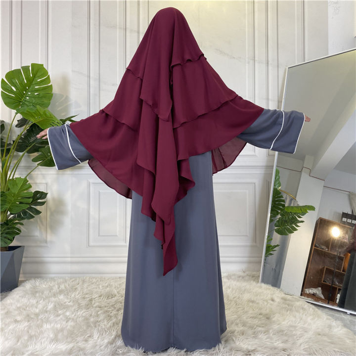 Mehrun Three Layers Chiffon Khimar | Daraz.pk