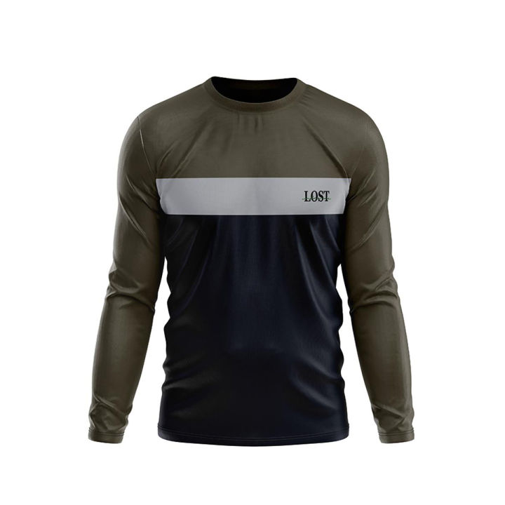 New Long Sleeve Plain Panel Printed Tshirt For Men | Daraz.pk