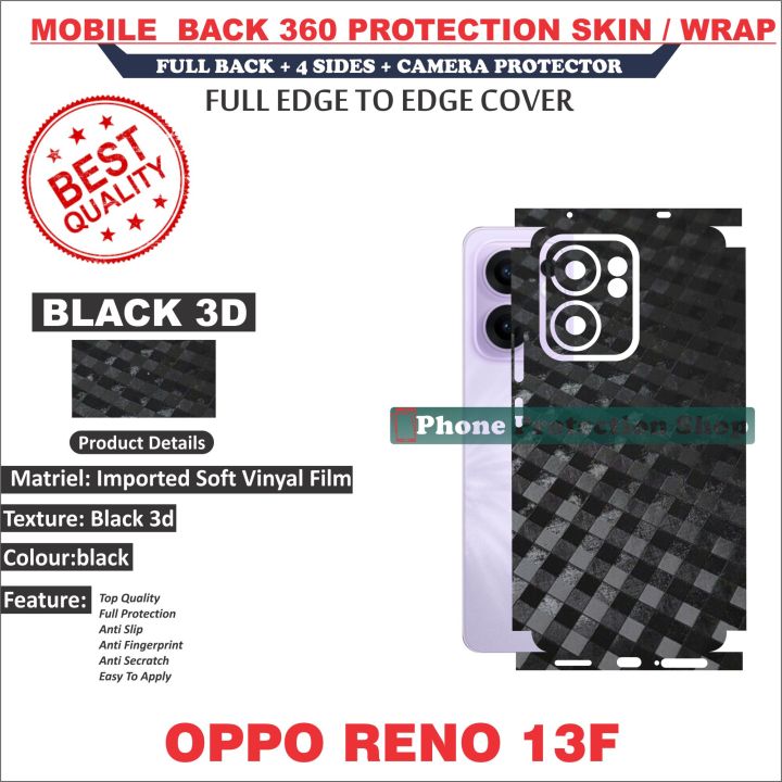 Oppo Reno 13F full Back 360 Protection skin wrap with sides and camera ...