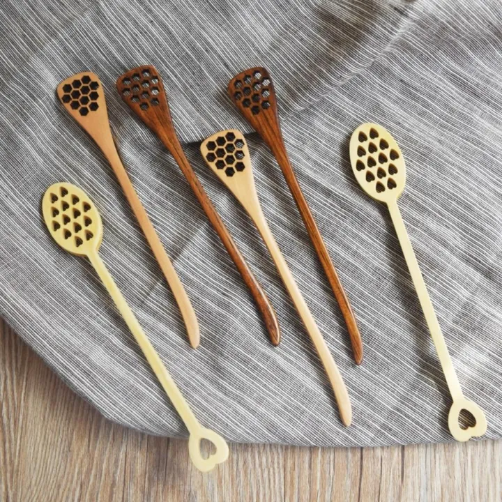 Comb Cooking Handmade Saver Drizzler Wooden Stirrer Spoon Honey Dipper ...