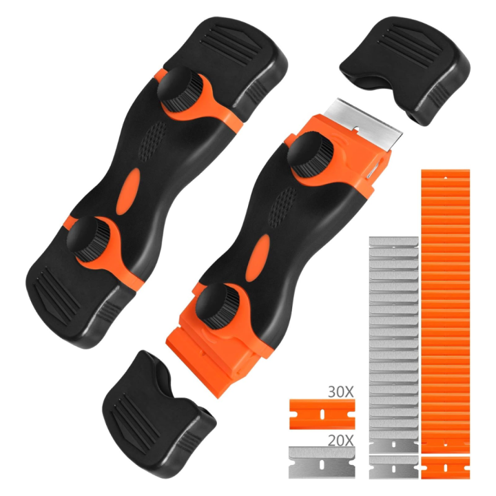 2-Piece Scrapper & Glass Ceramic Hob Scrapper Tool Set with 50 ...