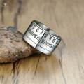 2xMen's Arabic Numerals Style Spinner Rings Stainless Steel Rotatable ...