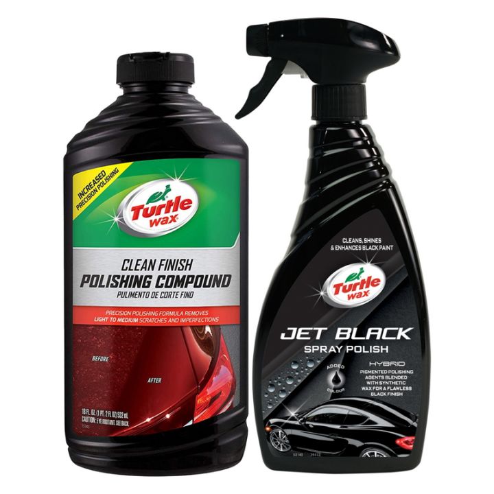 TURTLE WAX - BUNDLE OFFER - JET BLACK SPRAY POLISH - 500 ML , CLEAN ...