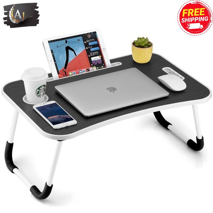 Wooden Gaming Laptop Table For Bed Foldable Stand Ergonomic Portable ...