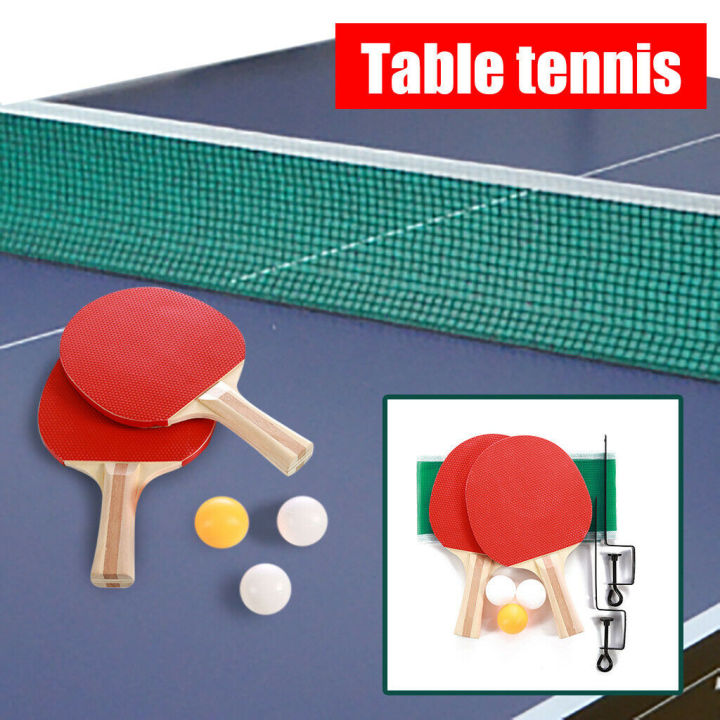 Professional Wooden Table Tennis Racket Bat Set, Portable Net Pingpong ...