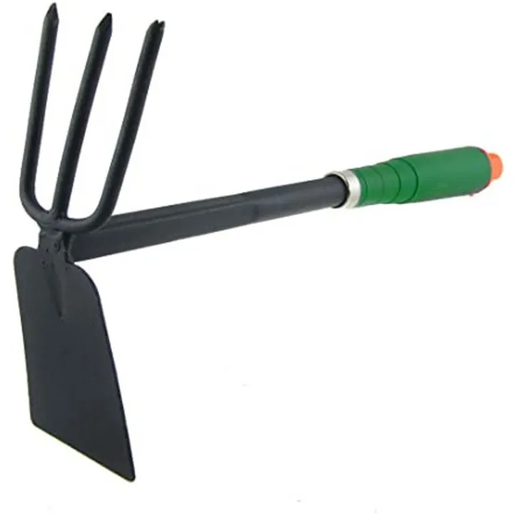 Gardening Tools 10* inch 2-in-1 Steel Anti Slip Grip Garden Rake Hoe ...