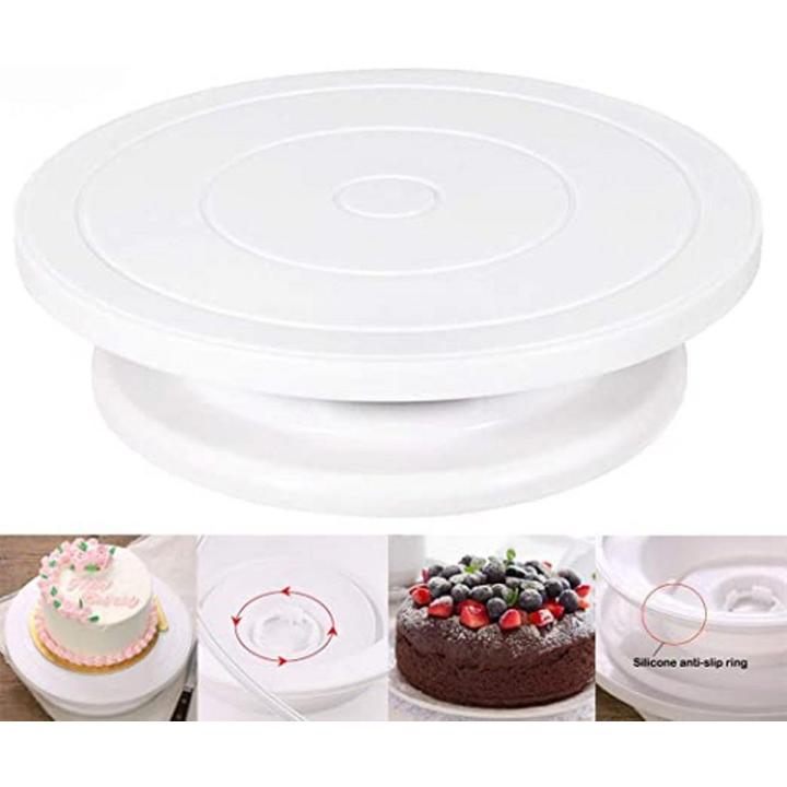 Cake Stand. White Cake Stand 28 cm, Cake Rotating Stand, Cake Revolving ...