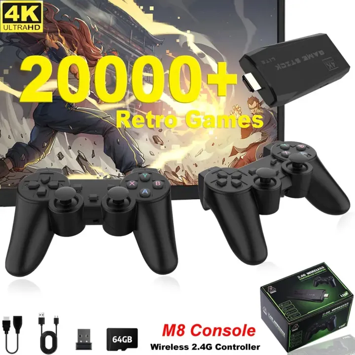 M8 Retro Consoles Game With Dual 4K 2.4G Wireless Controllers { 20000 ...