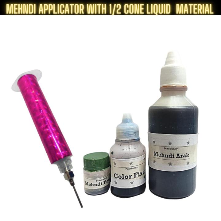 Mehndi Injection Pen with Liquid Mehndi Material Fresh 30ml Mehndi Araq ...