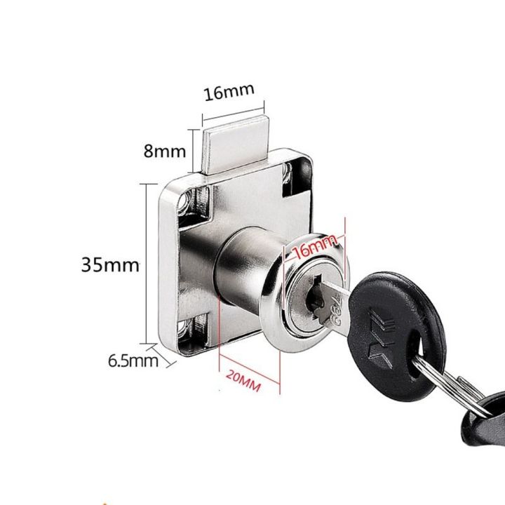 New Cold Rolled Steel Desk Drawer Lock With Keys Hardware Cabinet Latch ...