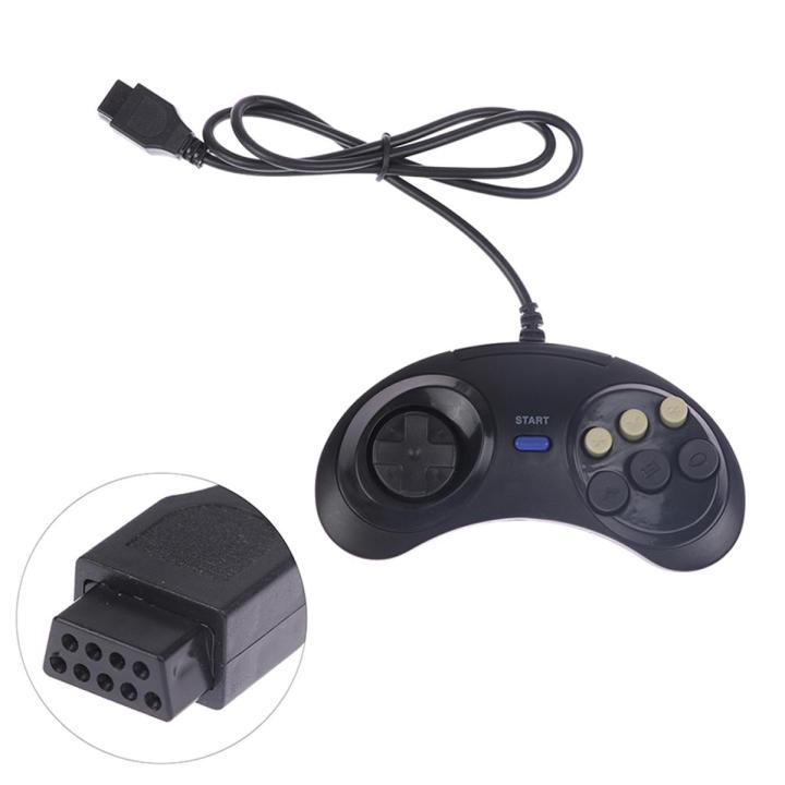 Classic wired 6 buttons joypad handle game controller for Sega MD2 Mega ...
