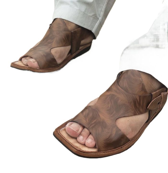 Hilm-Kohati Sandal – Gents – Genuine Leather with Tyre sole babar sher ...
