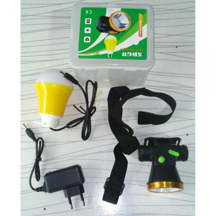 Rechargeable Headlamp With LED Bulb Hanging Bulb with Charger and Box ...