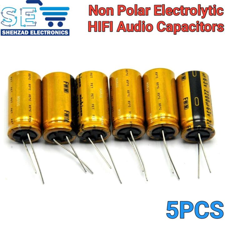 5PCS Non Polar HiFi Audio Grade Electrolytic Capacitors | Daraz.pk