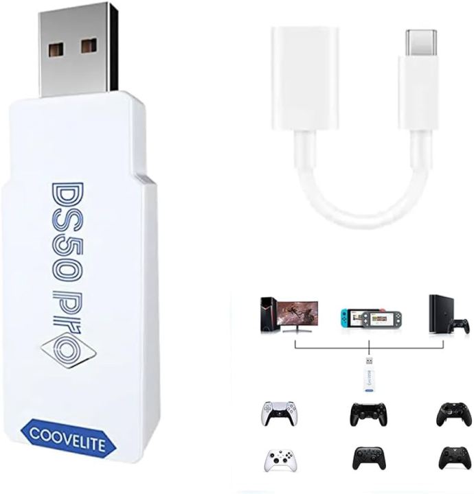 DS50 Pro Wireless Controller Converter Adapter PS5 / PS4 / Xbox One to ...
