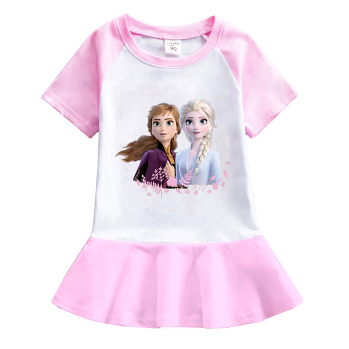 Frozen 2 Dress Girl Birthday Party Clothes Baby Girls Cotton Dress 1-6 ...