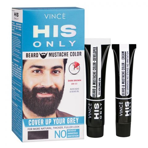Vince His Only Beard & Moustache Hair Color, BM-03 Dark Brown | Daraz.pk