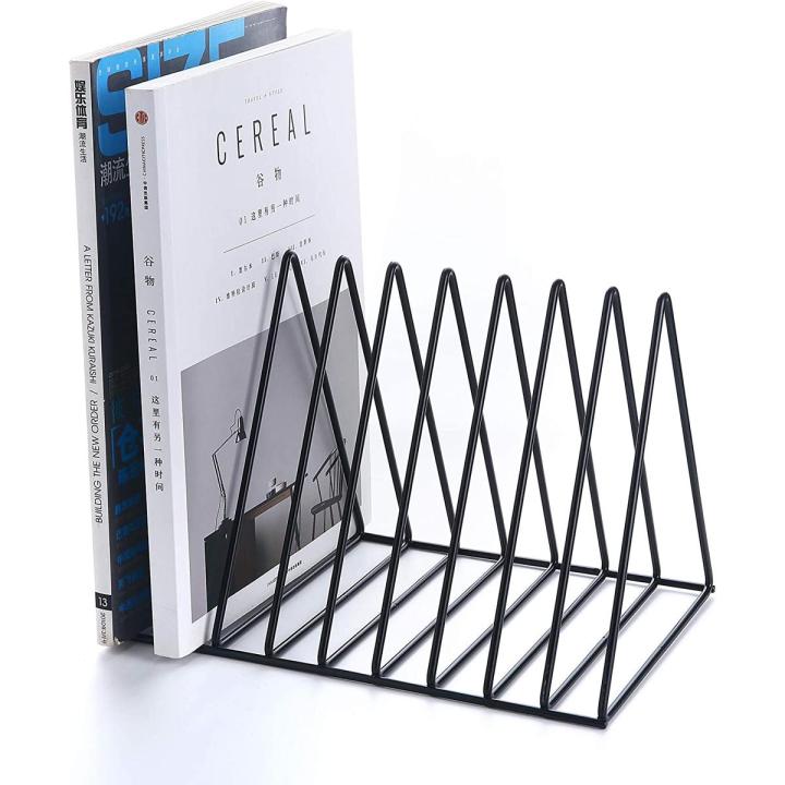9-Section Triangle Wire Desk Organizer – Iron File Holder, Book ...